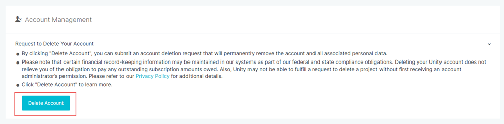 How Do I Permanently Delete My Unity Account Unity