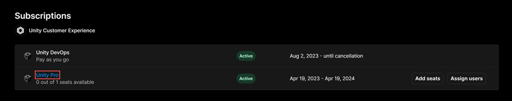 How Do I Reduce The Number Of Seats On My Subscription Unity