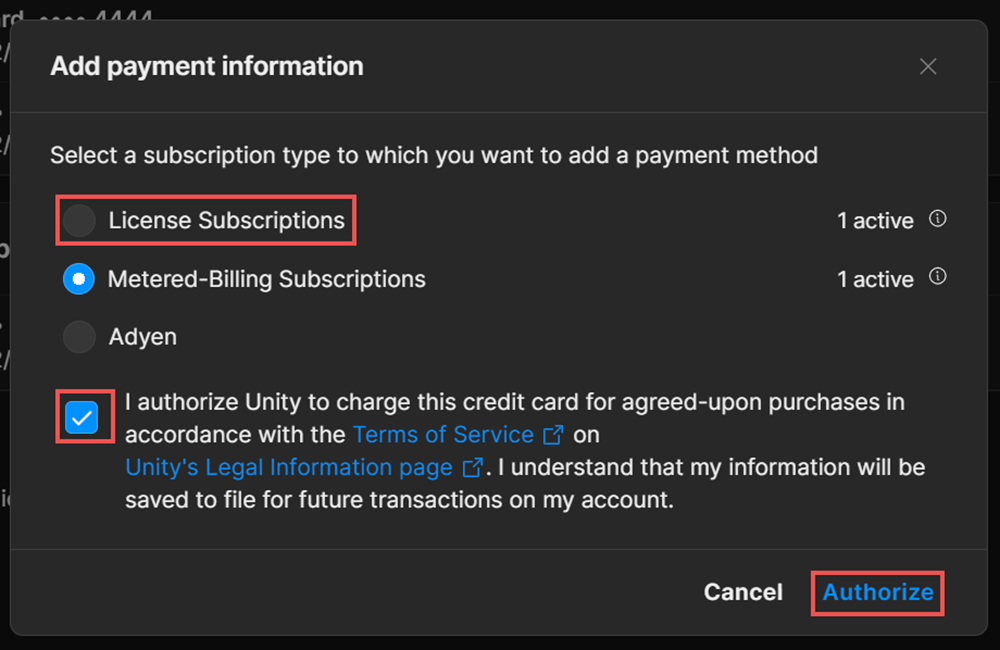 How do I change or update the payment method on my account? – Unity