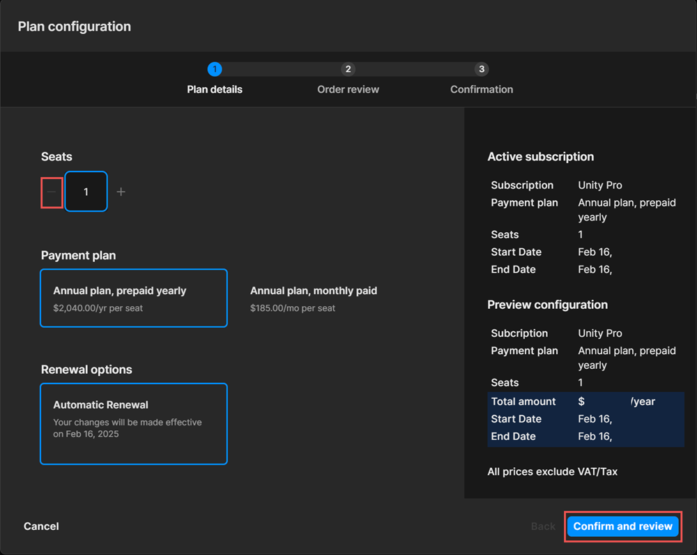How Do I Reduce The Number Of Seats On My Subscription Unity