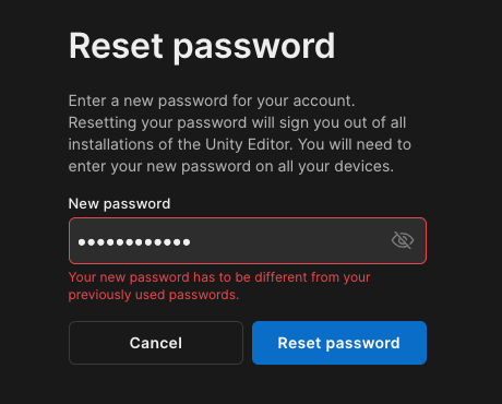 Why can't I use my previous password? – Unity Support Help Center